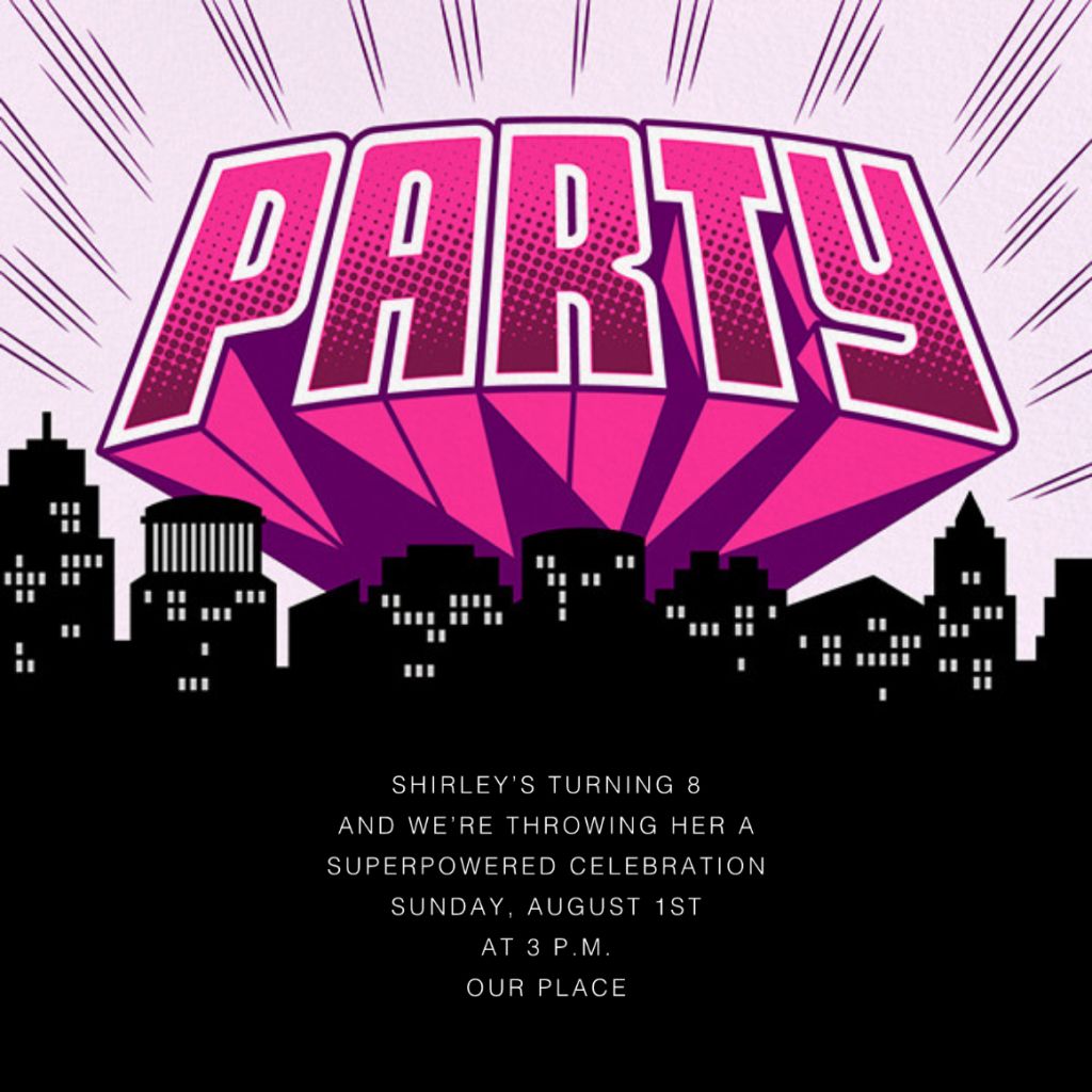 Party Hero - Birthday Invitation | Send online instantly | RSVP tracking