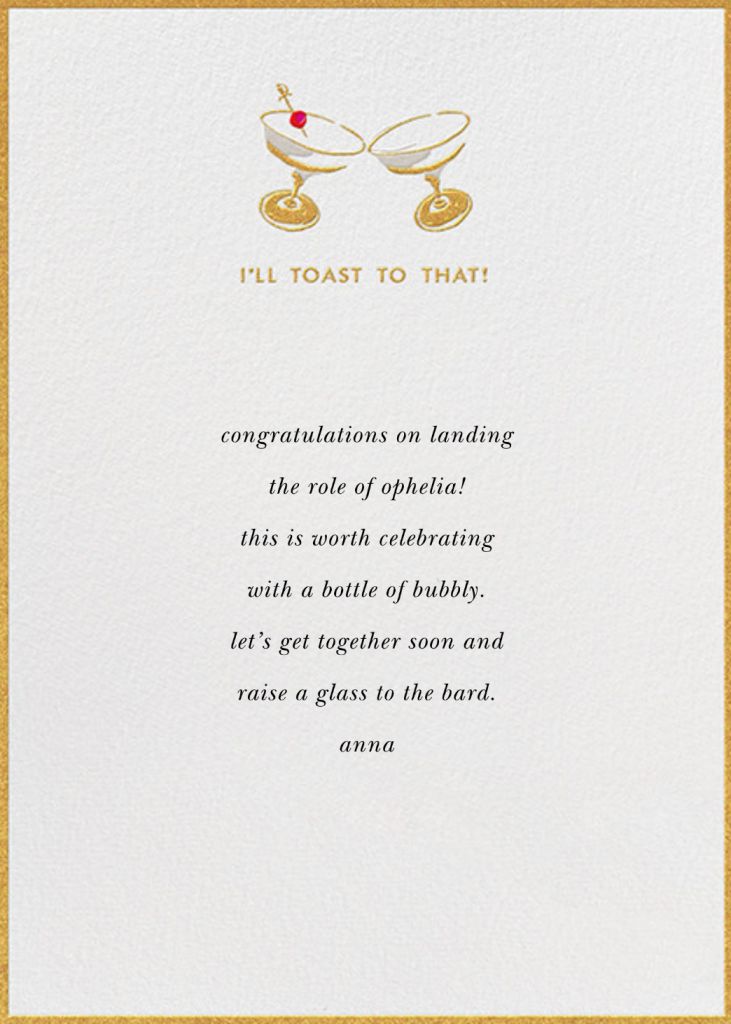 I’ll Toast to That - Congratulations Card | Send online instantly ...