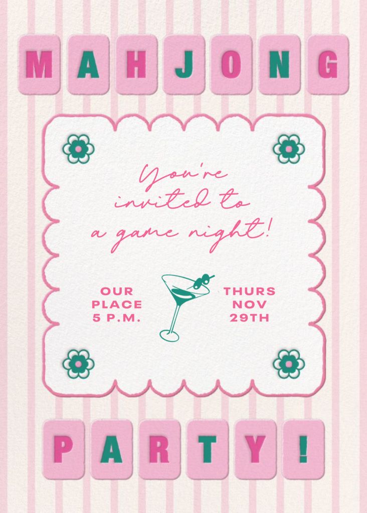 Mahjong Night Invitation
