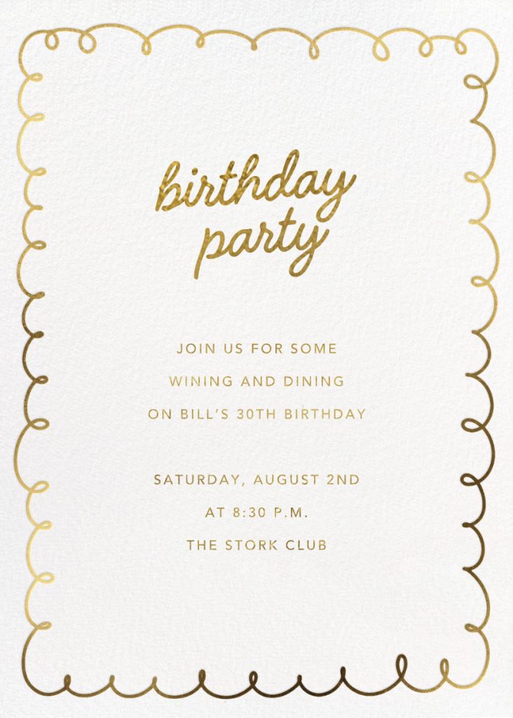 Squiggle Border - Birthday Invitation | Send online instantly | RSVP ...