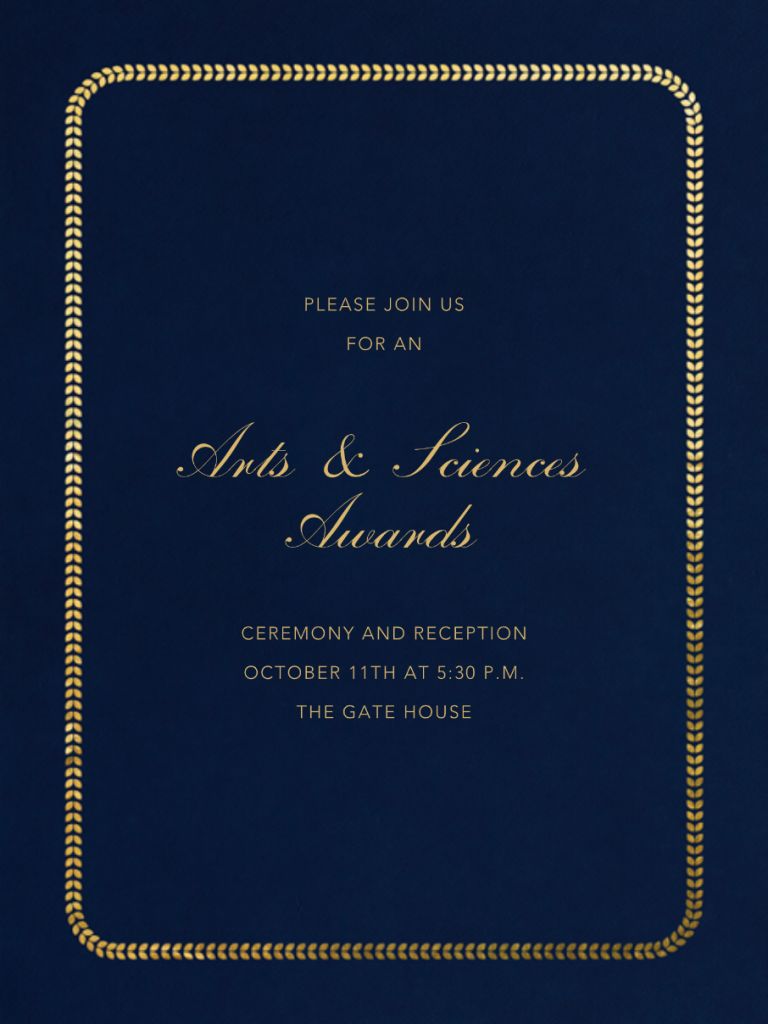 Leaf Inner Bevel Border - Awards Ceremony Invitation | Send online ...