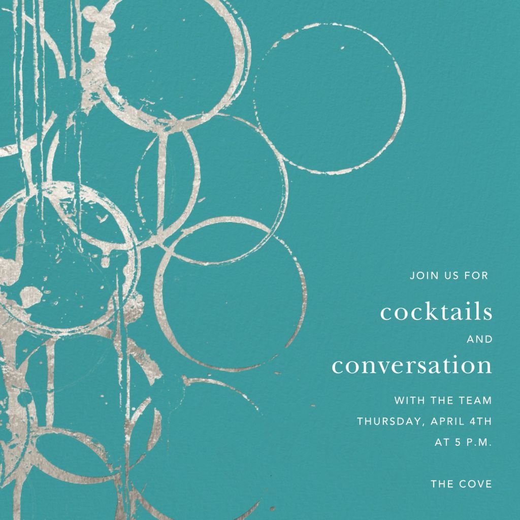 Metallic Circles Watermark - Cocktail Party Invitation | Send online ...