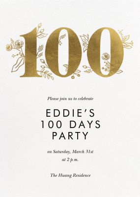 Baby's 100 Day Celebration Invitations | Create & Customize Online