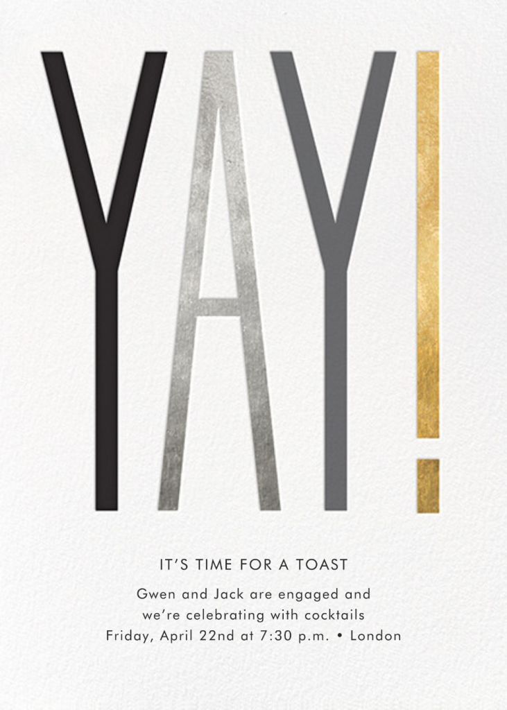 The Big Yay - Engagement Party Invitation | Send online instantly ...