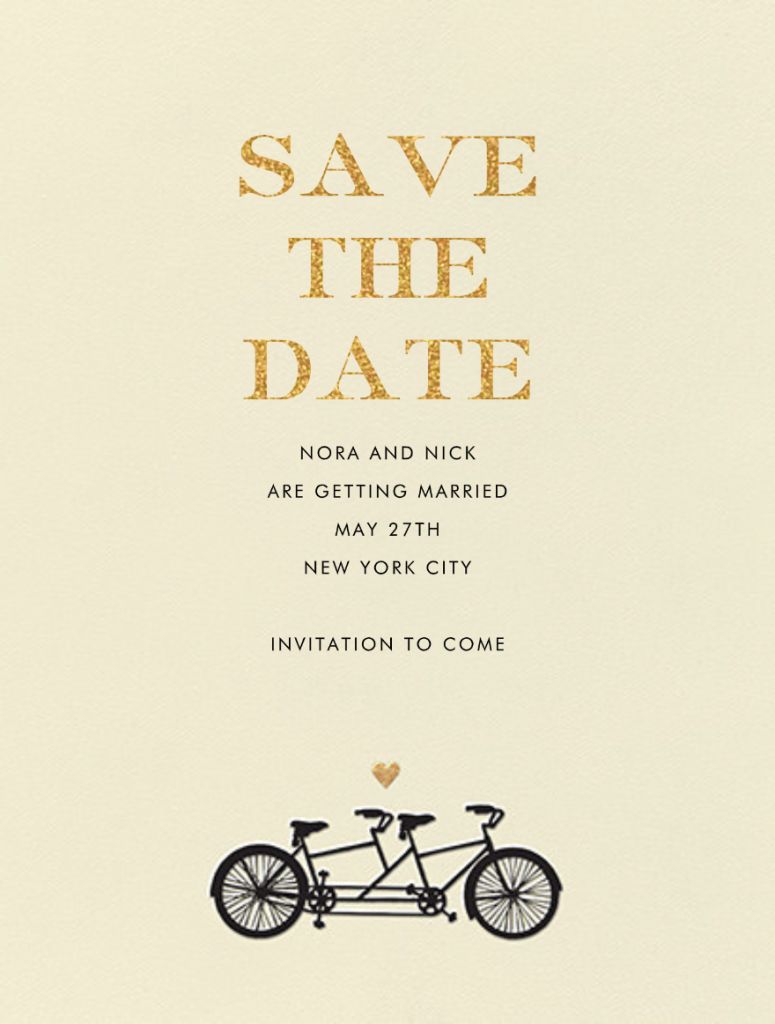 Tandem I (Save the Date) - Save the Date | Send online instantly ...