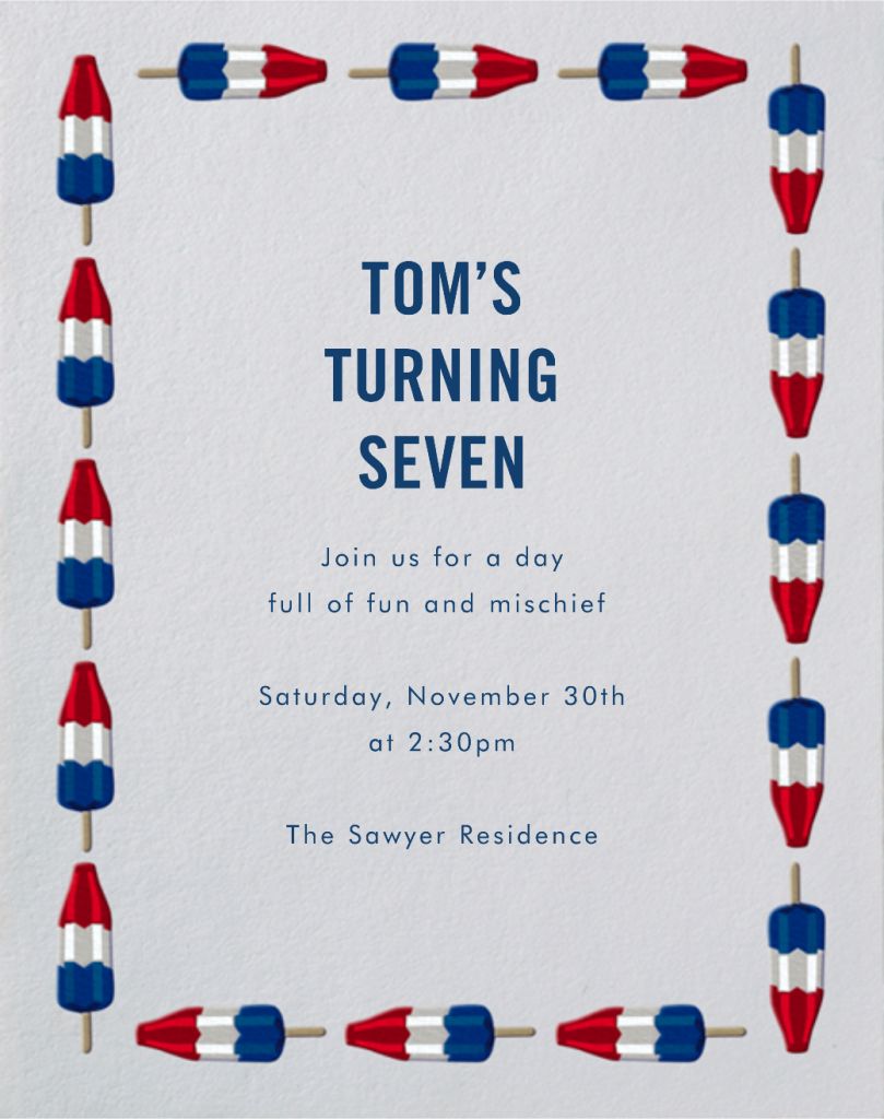 Bomb Pops | Send online instantly | RSVP tracking