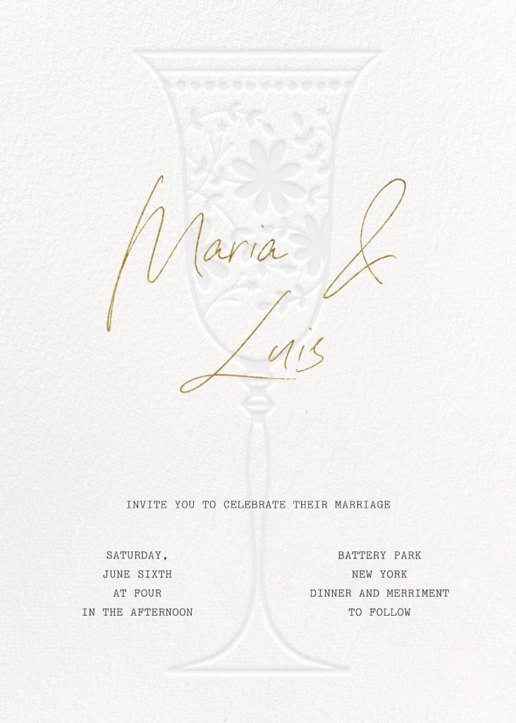 Crystal Flute - Wedding Invitation | Send online instantly | RSVP tracking