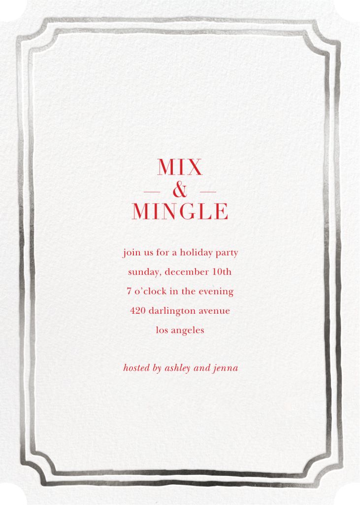 Double Border Indented Corners - Winter Party Invitation | Send online ...