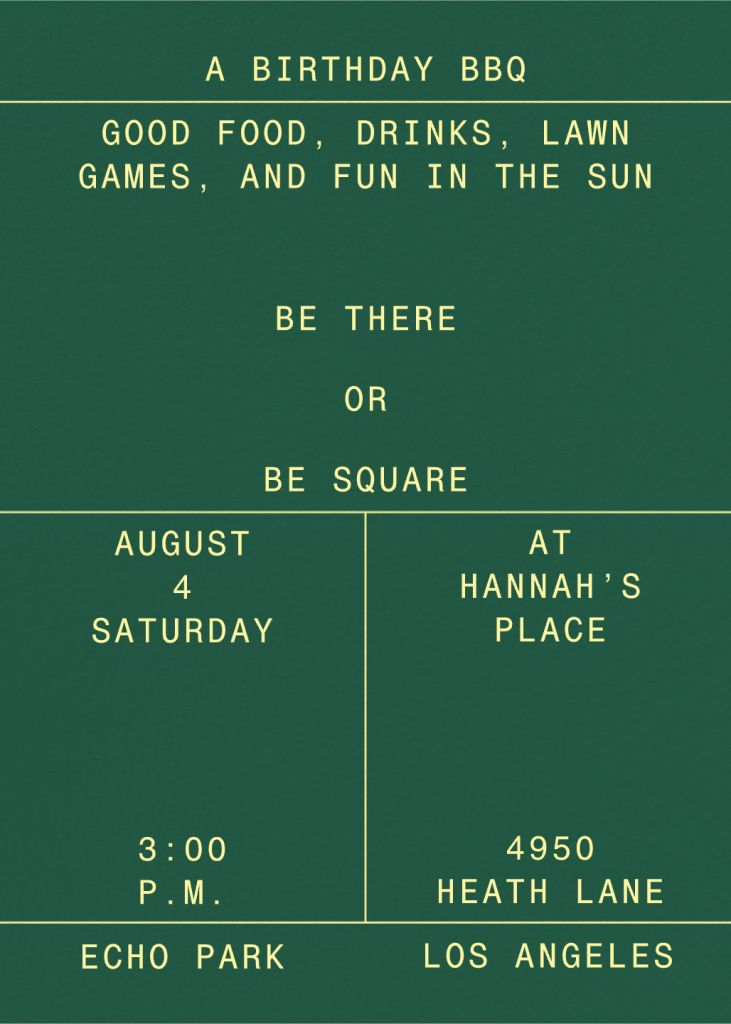 The Deets | Send online instantly | RSVP tracking