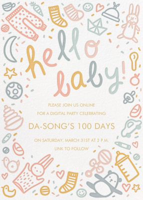 Baby's 100 Day Celebration Invitations | Create & Customize Online