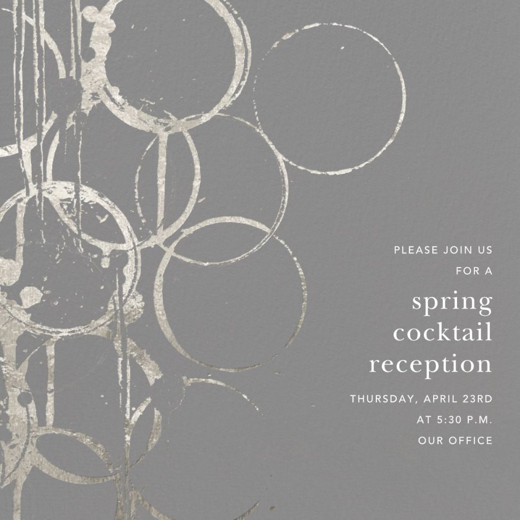 Metallic Circles Watermark - Cocktail Party Invitation | Send online ...