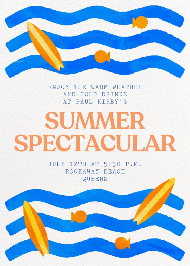 Riding Waves - Summer Party Invitation | Send online instantly | RSVP ...