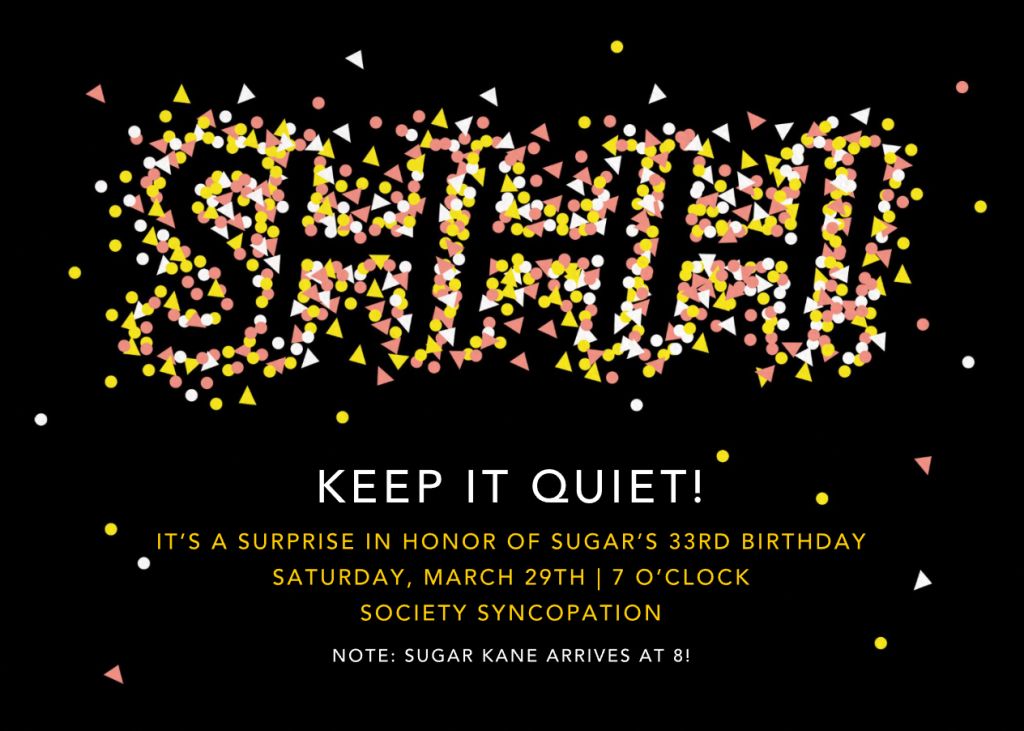 The Surprise is Shaping Up | Send online instantly | RSVP tracking