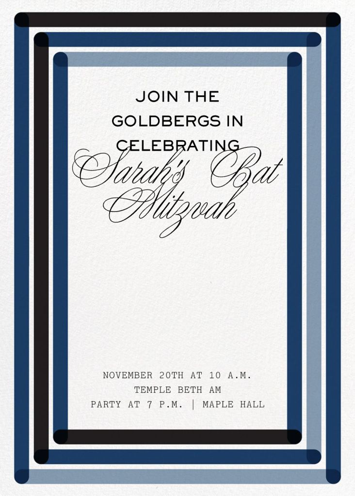 Concentric - Bar & Bat Mitzvah Invitation | Send online instantly ...