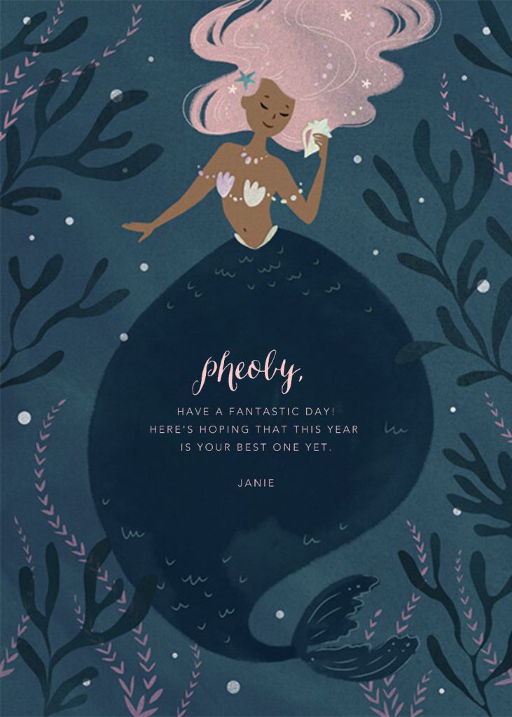 Mermaid Hideaway - Greeting Card | Send online instantly | Track opens