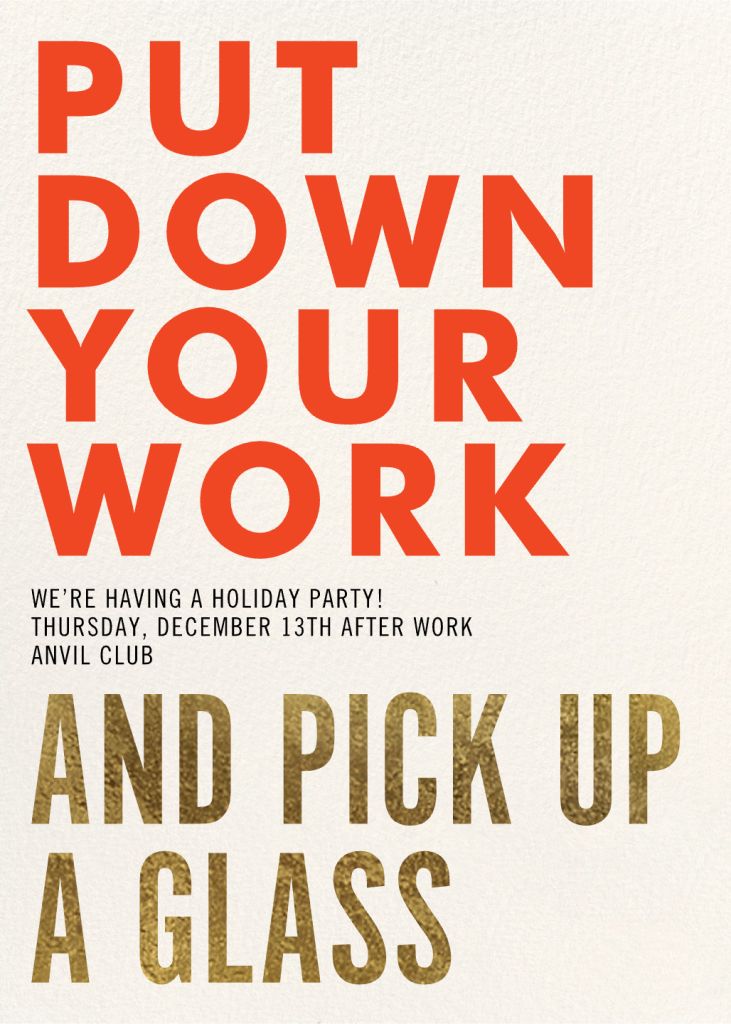 Colorblock Lettering - Corporate Holiday Party Invitation | Send online ...