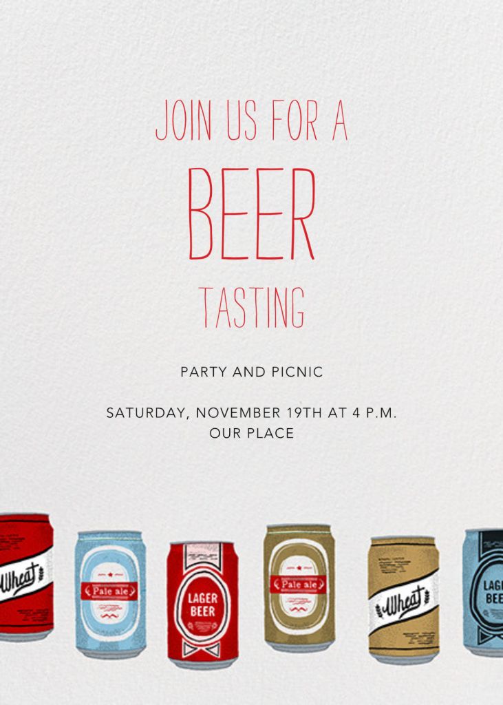 Silk Screen Beers - Beer Tasting Invitation | Send online instantly ...