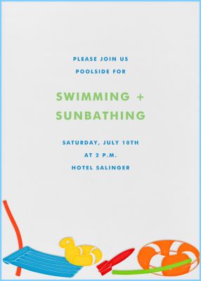 Pool Party Invitations | Send online instantly | RSVP tracking