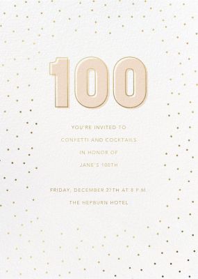 100th Birthday Invitation Templates | Send online instantly | RSVP tracking