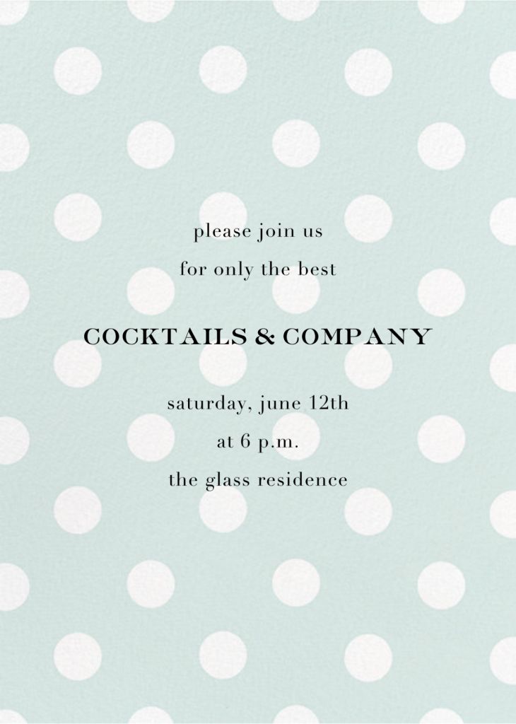 Evergreen Dots - Cocktail Party Invitation | Send online instantly ...