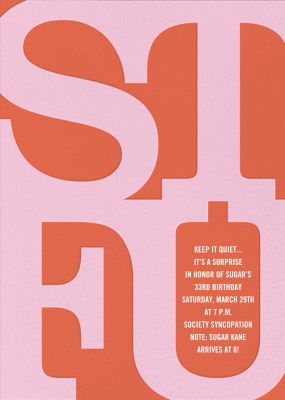 Surprise Party Invitations | Send online instantly | RSVP tracking