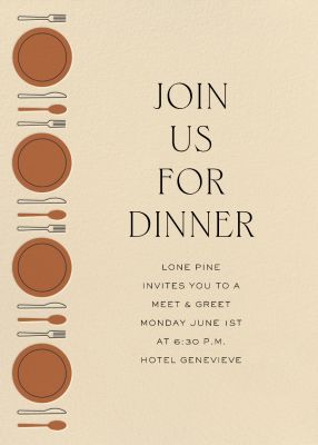 Dinner Party Invitations | Send online instantly | RSVP tracking