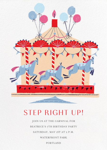 Merry Go Round - Birthday Invitation | Send online instantly | RSVP ...