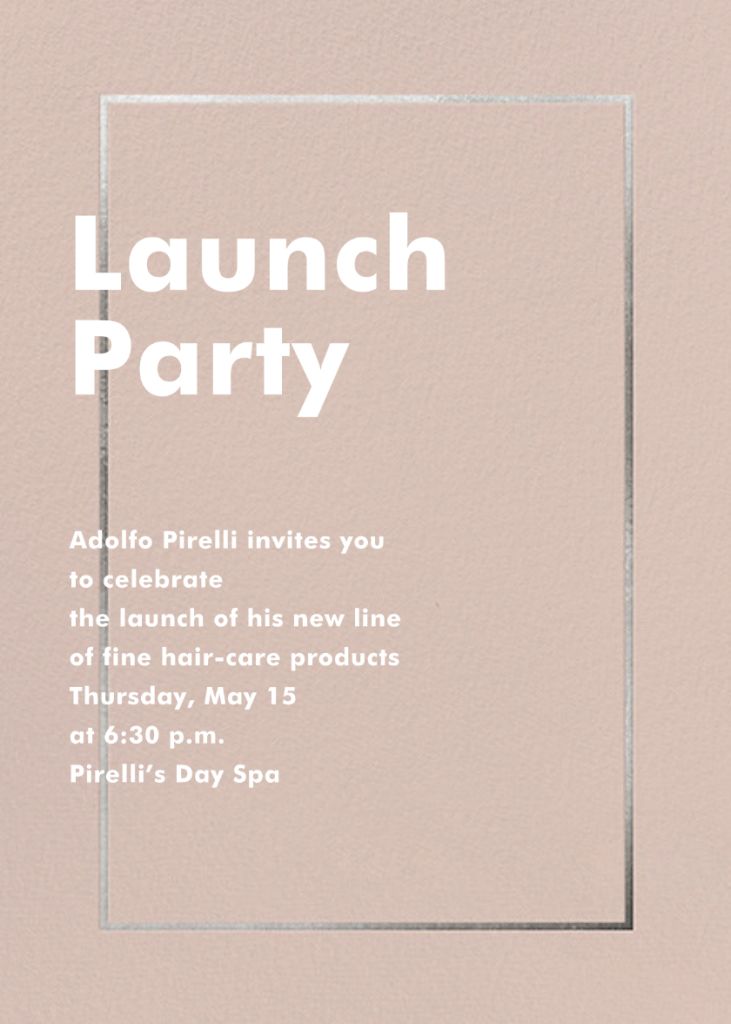 Fillet - Launch Party Invitation | Send online instantly | RSVP tracking