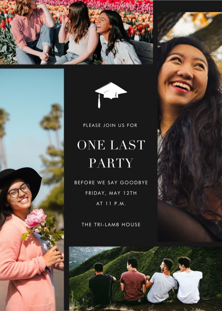 Quad - Graduation Invitation | Send online instantly | RSVP tracking