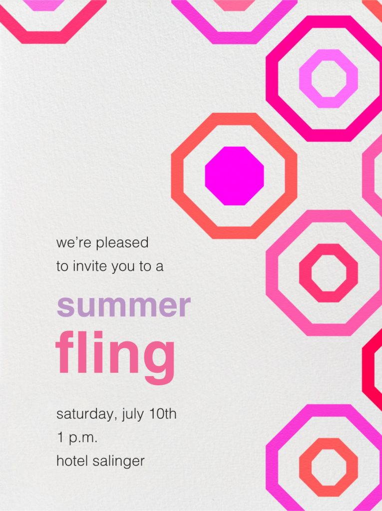 Octagons - Summer Party Invitation | Send online instantly | RSVP tracking