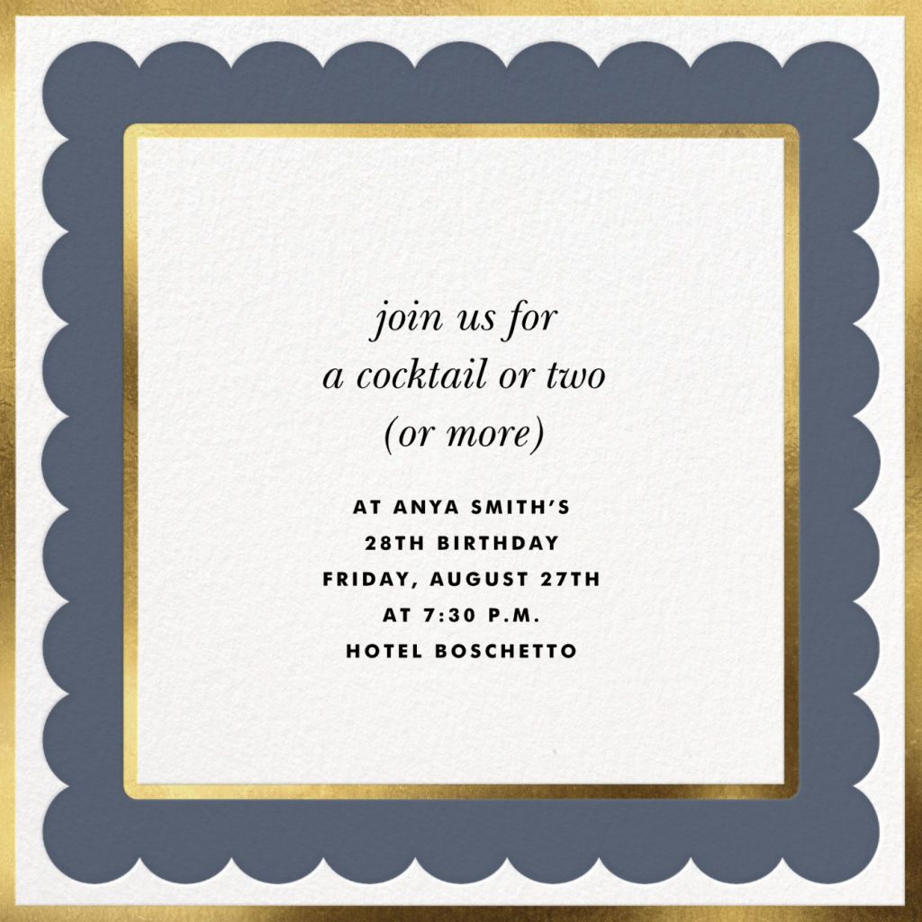 Scalloped Border - Birthday Invitation | Send online instantly | RSVP ...