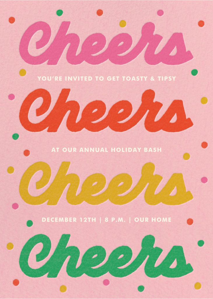 Four Cheers - Holiday Party Invitation | Send online instantly | RSVP ...