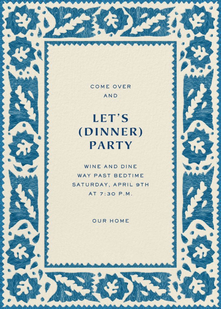 Paper Cutout Border - Dinner Party Invitation | Send online instantly ...