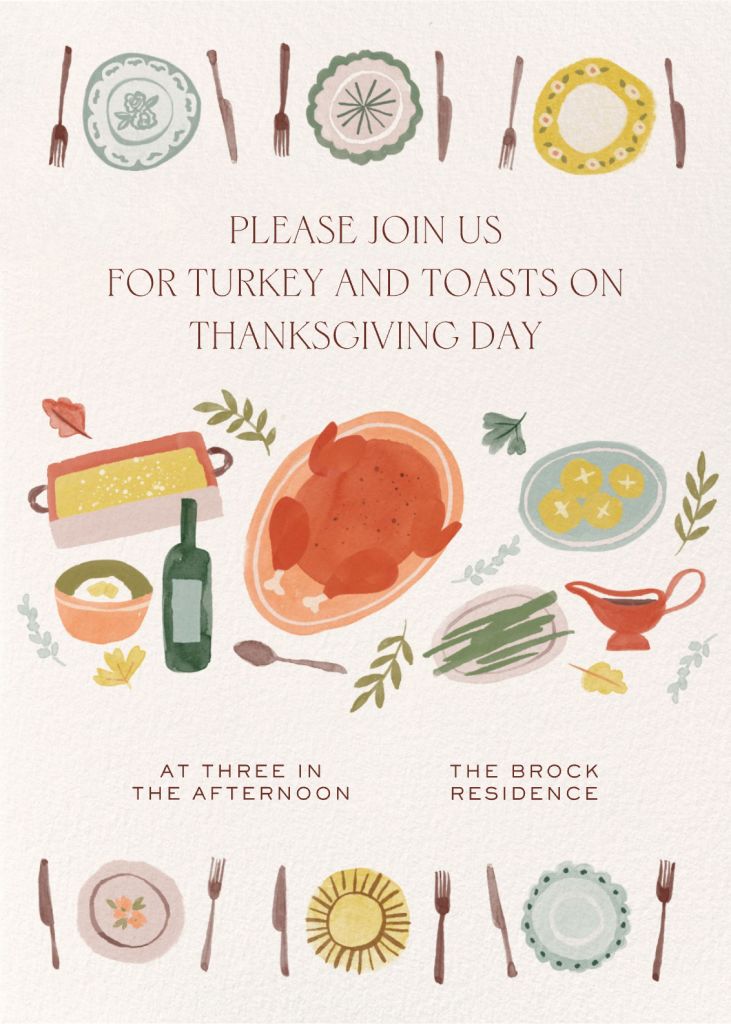 Supper Club - Thanksgiving Invitation | Send online instantly | RSVP ...