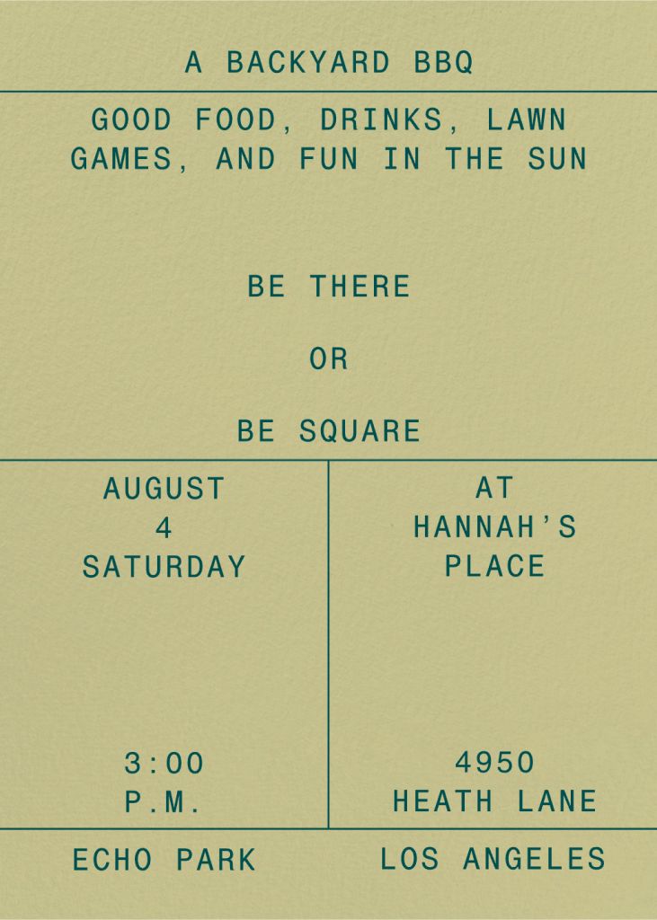 The Deets - BBQ Invitation | Send online instantly | RSVP tracking