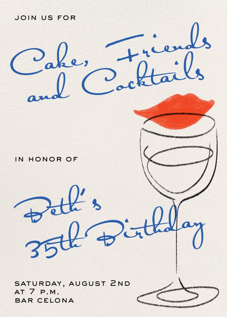 Kiss and Clink - Invitation | Send online instantly | RSVP tracking