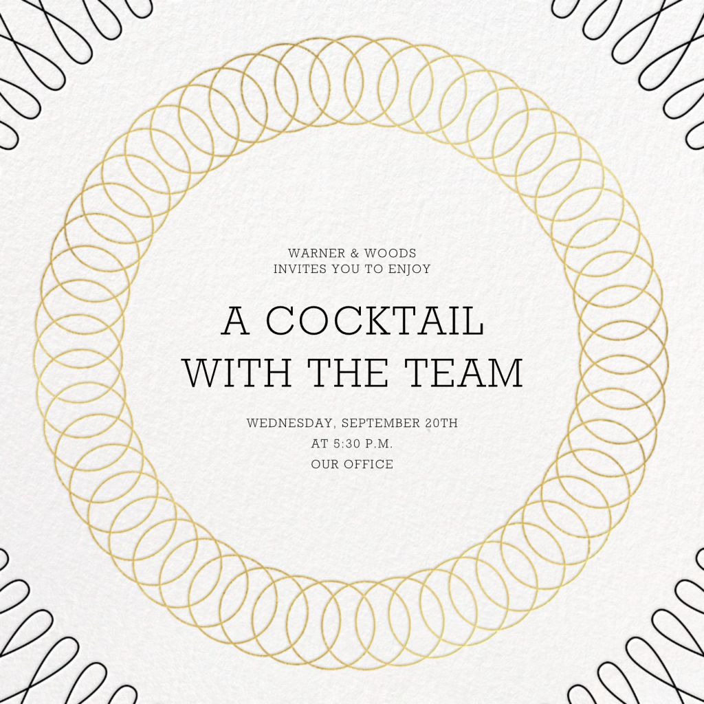 Spirals - Cocktail Party Invitation | Send online instantly | RSVP tracking