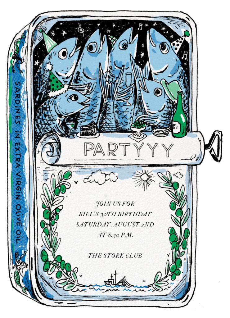 Festive Sardines - Dinner Party Invitation | Send online instantly ...