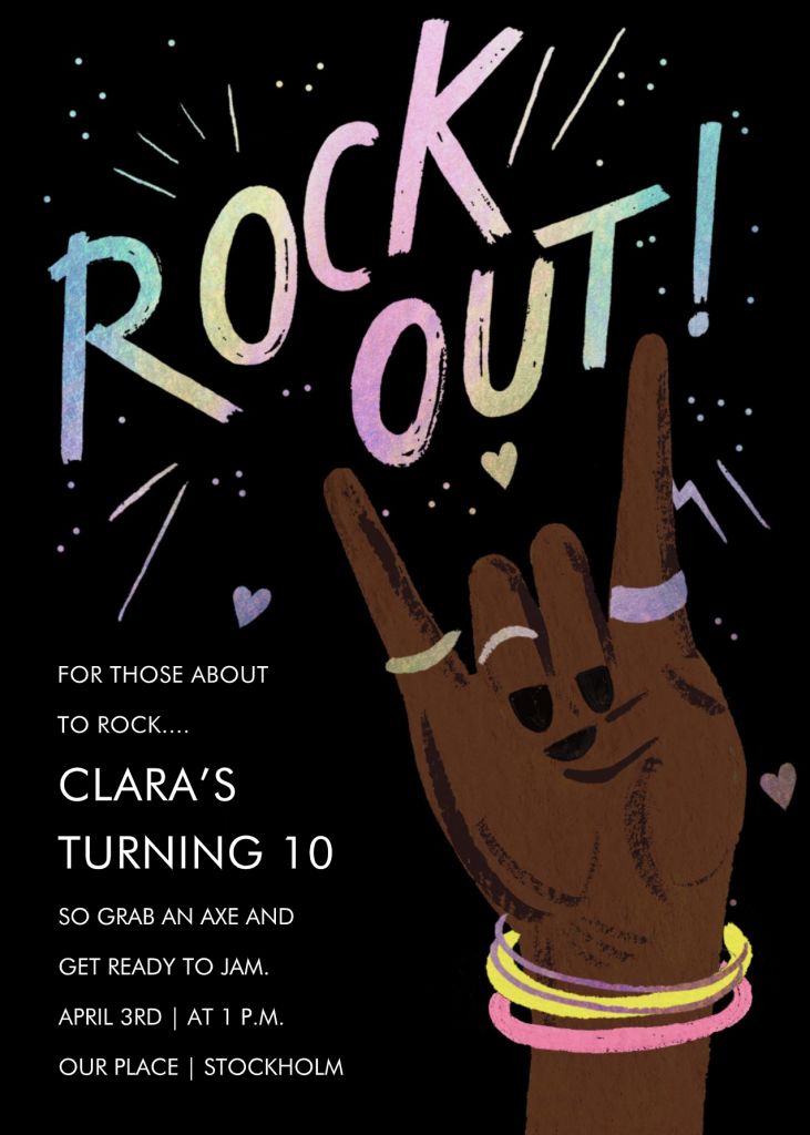 Let’s Rock - Birthday Invitation | Send online instantly | RSVP tracking