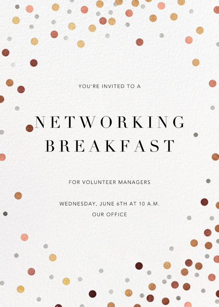 Coriandoli - Networking Event Invitation | Send online instantly | RSVP ...