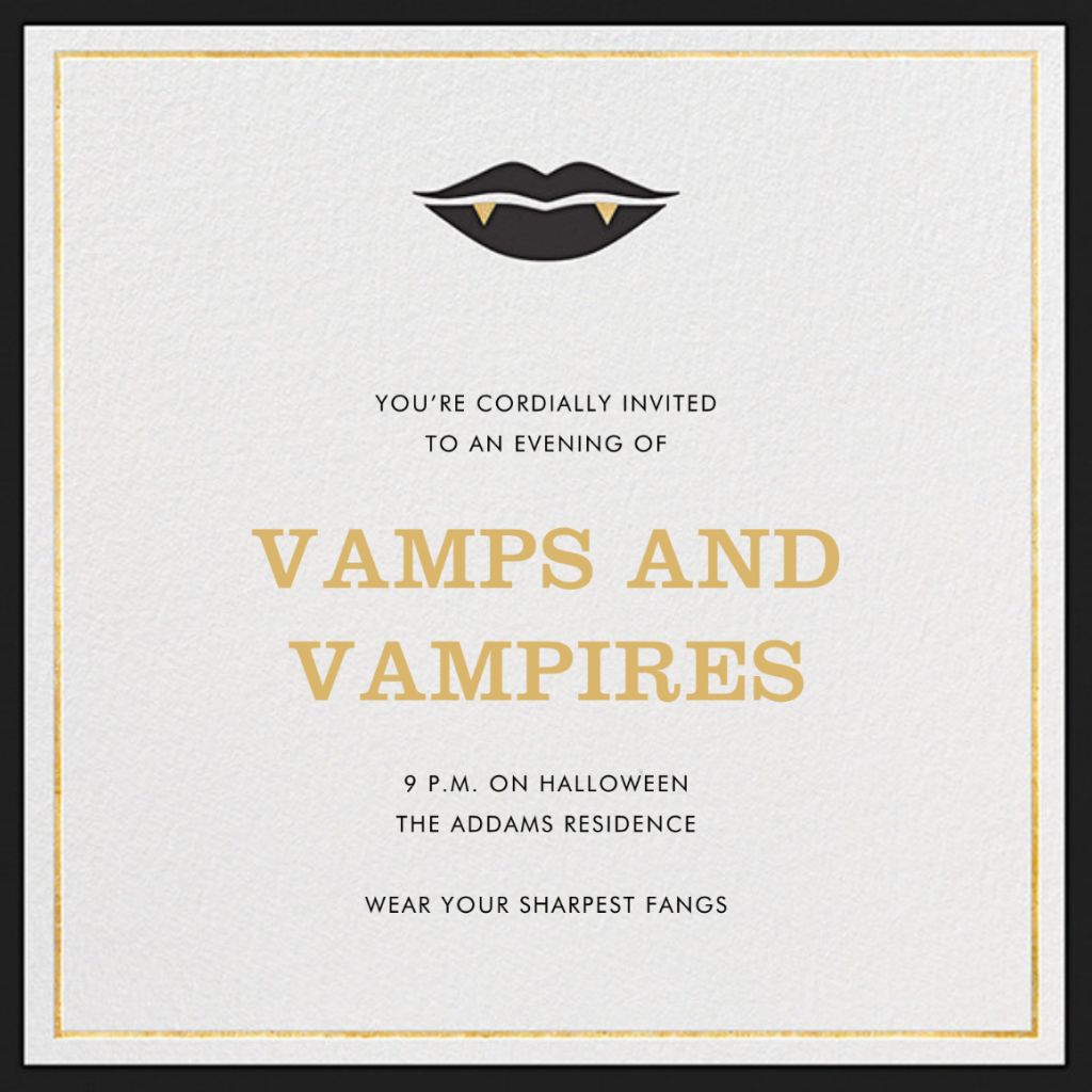 Ms. Fangs - Halloween Invitation | Send online instantly | RSVP tracking