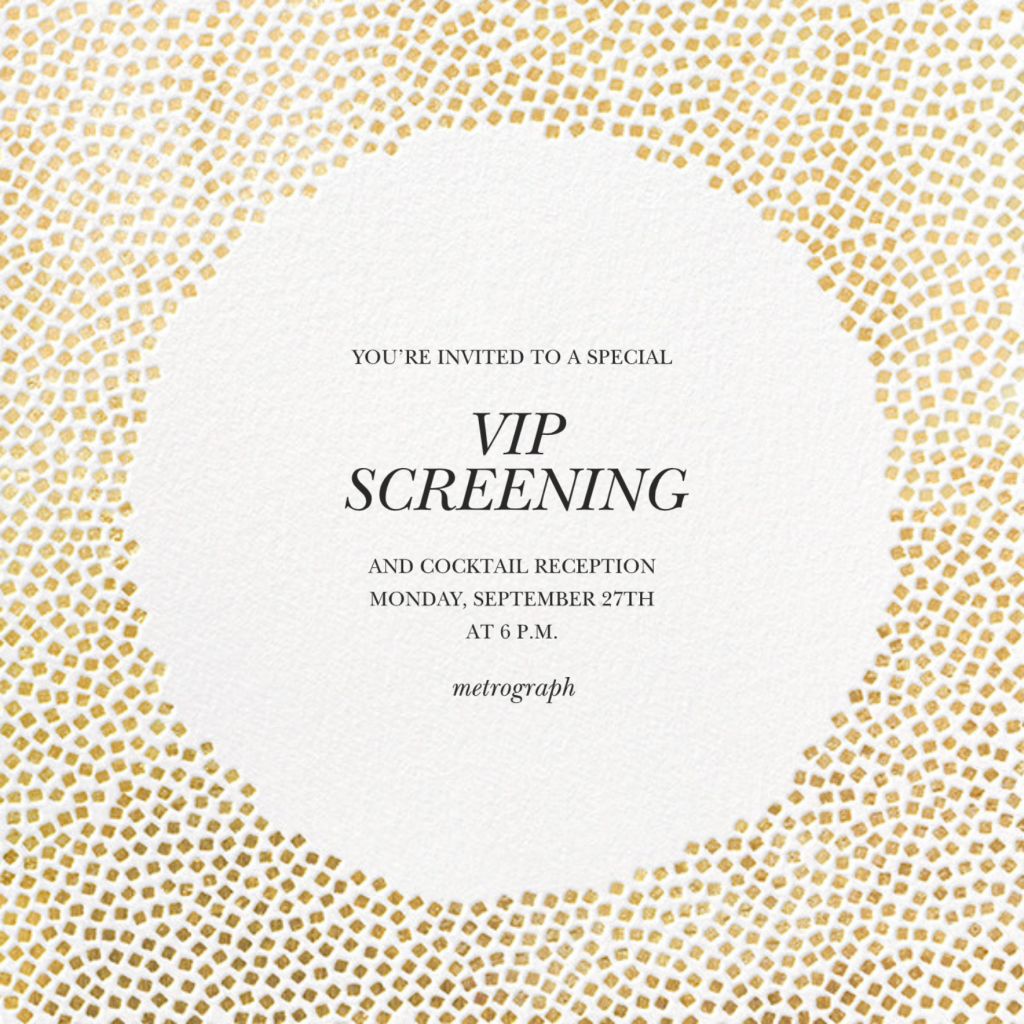 Metallic Confetti - Viewing Party Invitation | Send online instantly ...