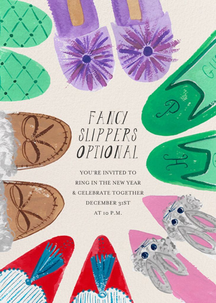 House Slippers - Holiday Party Invitation | Send online instantly ...