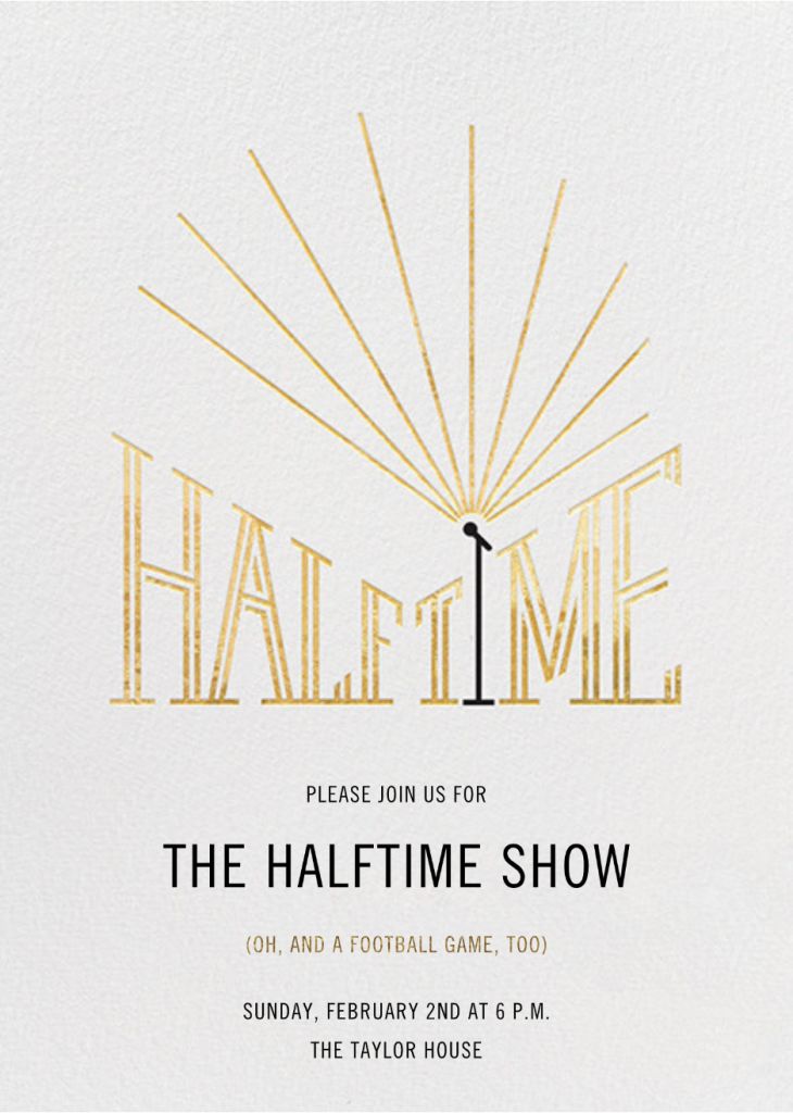 The Halftime Show - Viewing Party Invitation | Send online instantly ...
