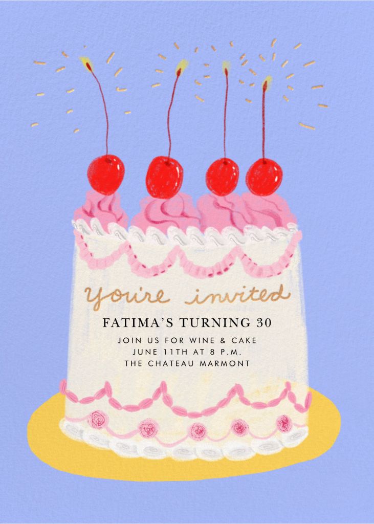 Sweet Cherry - Birthday Invitation | Send online instantly | RSVP tracking