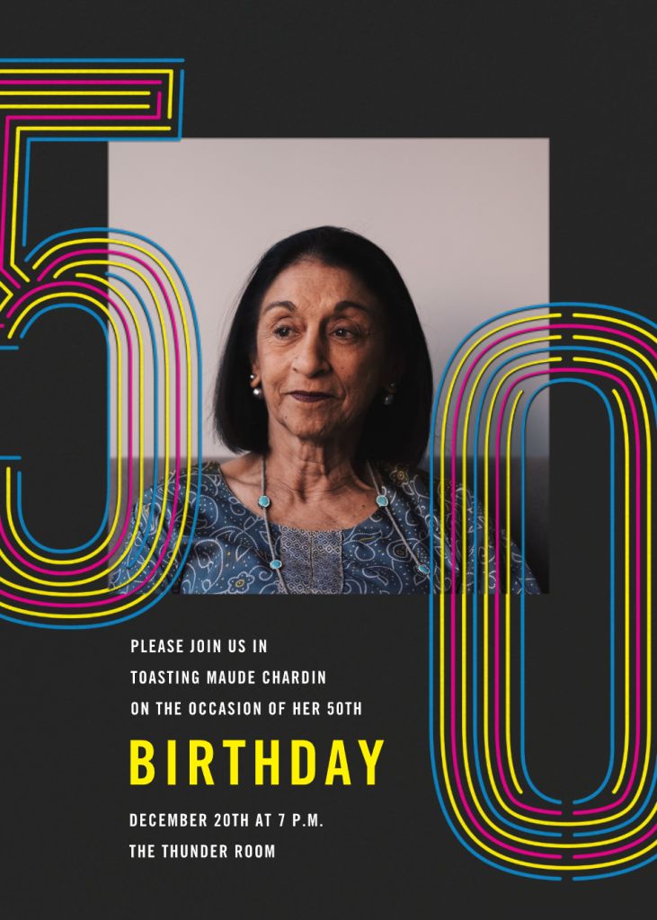 Neon Decades - Birthday Invitation | Send online instantly | RSVP tracking