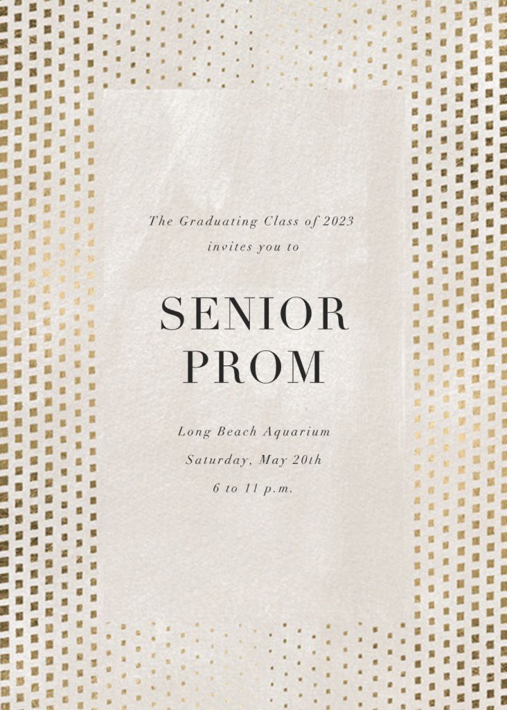 Kinetic Flow (Tall) - Prom Invitation | Send online instantly | RSVP ...
