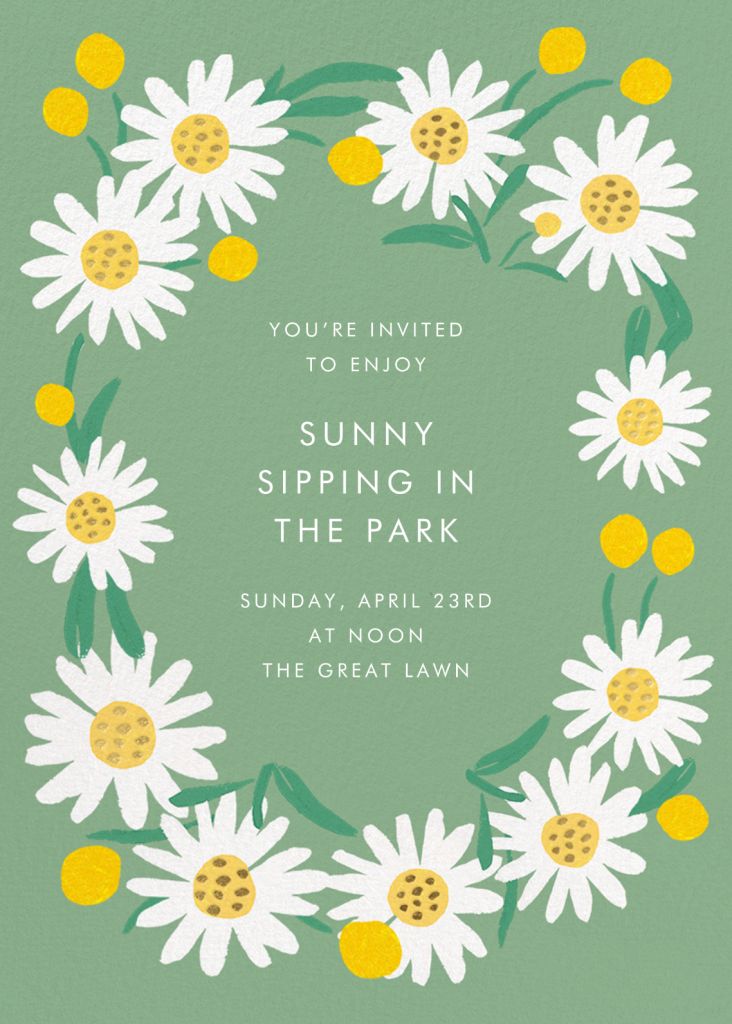 Daisy Invitation - Spring Party Invitation | Send online instantly ...