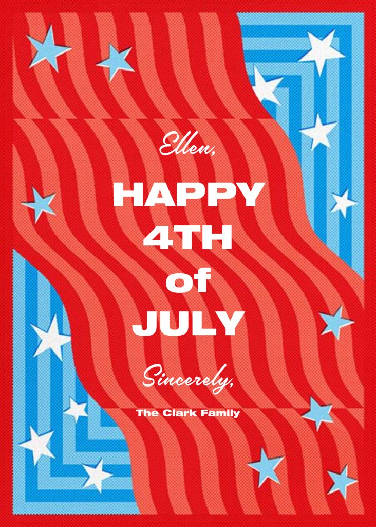 Funky Flag - 4th of July Card | Send online instantly | Track opens