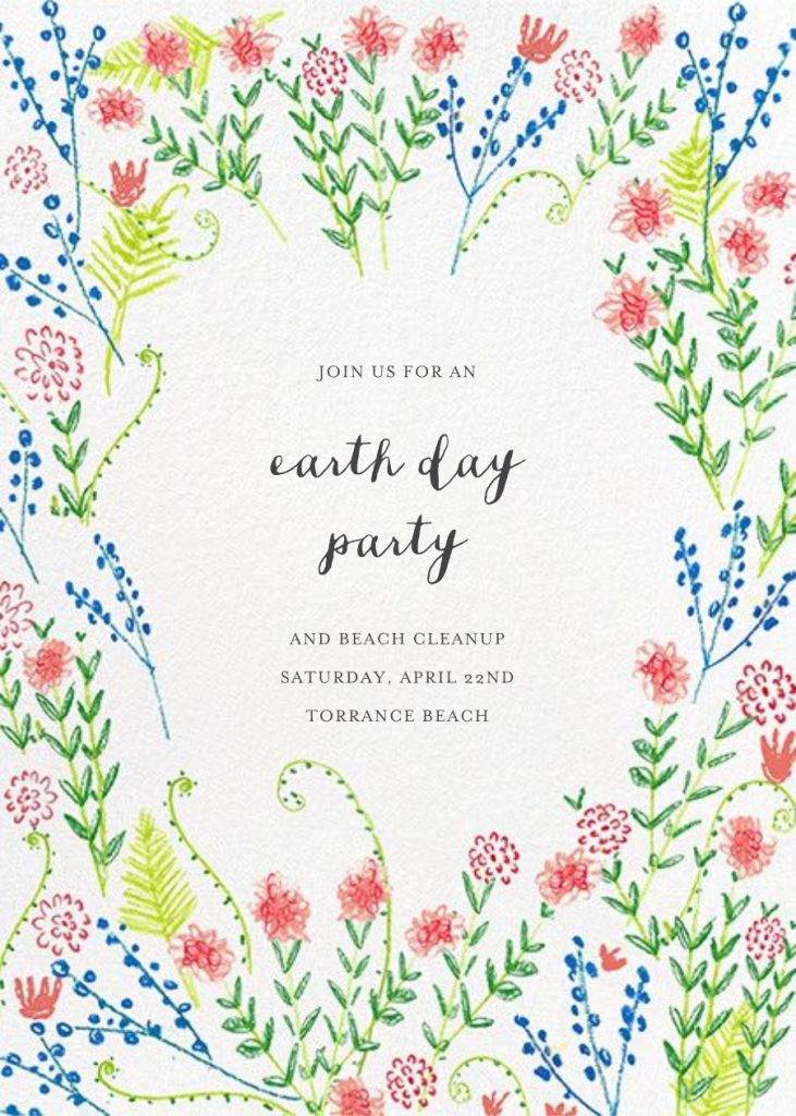 Penciled Garden - Earth Day Invitation | Send online instantly | RSVP ...